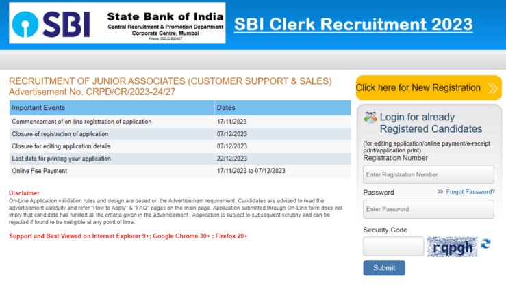 SBI Clerk Recruitment 2023 : Recruitment notification released for 8283 ...