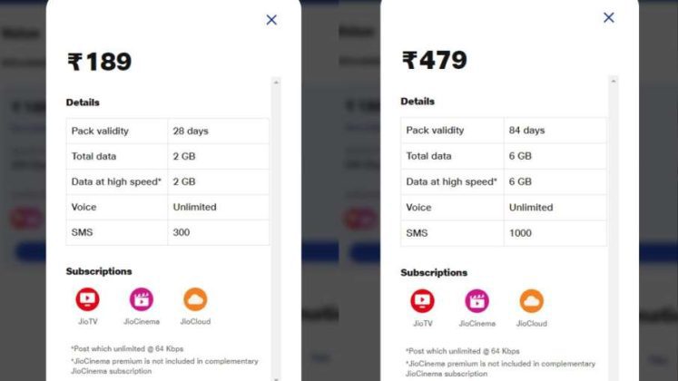 Reliance Jio launched cheap plans of Rs 189 and Rs 479, know plans details - Business League