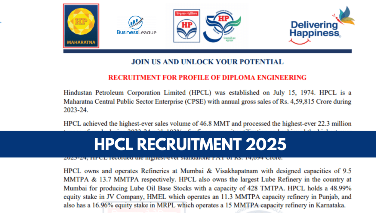 HPCL Recruitment 2025: Hindustan Petroleum has released new recruitment ...